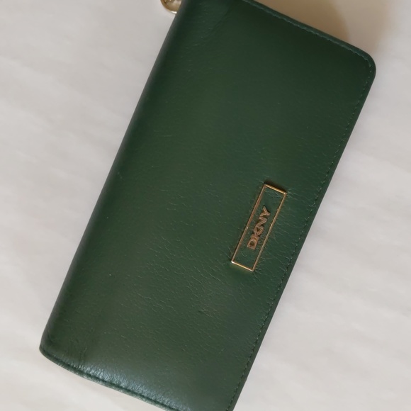 Dkny | Bags | Dkny Leather Wallet Green | Poshmark